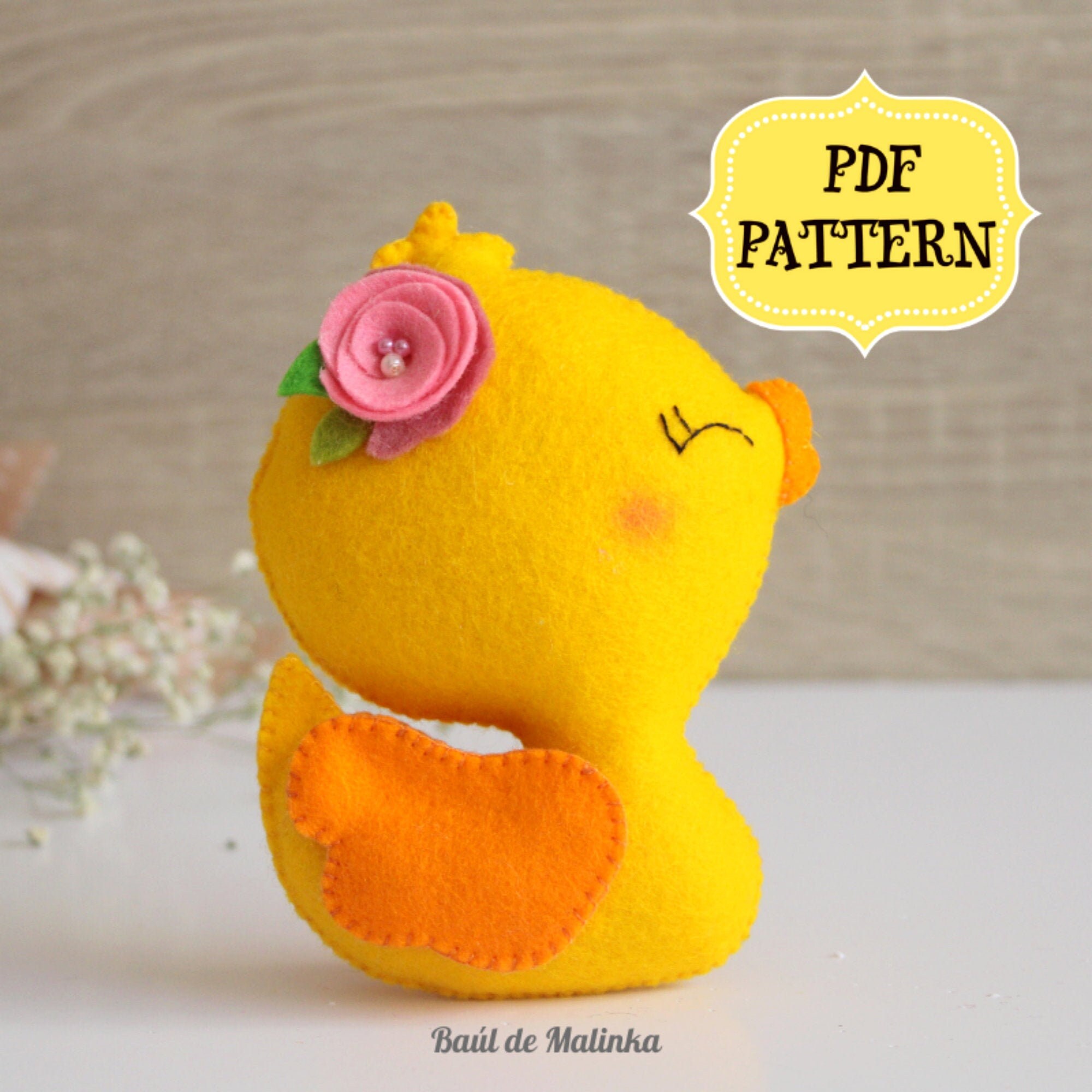 Felt Duck Pattern, SVG Duck Pattern, PDF Felt Pattern, Felt Baby Mobile ...