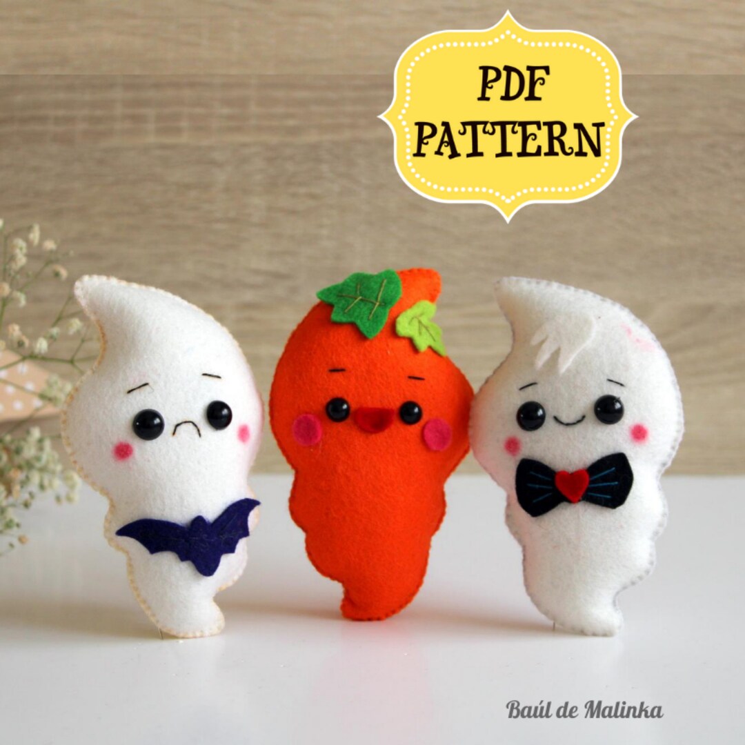 PDF Pattern, Ghost Felt Pattern, Felt Ornament Sewing Tutorial ...