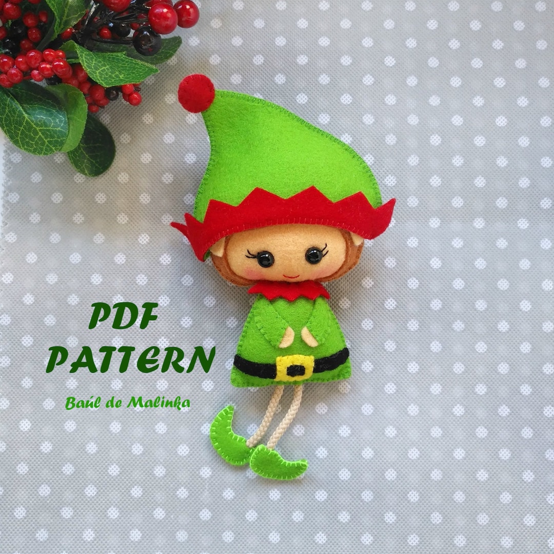 Christmas Ornament Pattern Felt Elf Doll Christmas PDF Pattern Felt ...