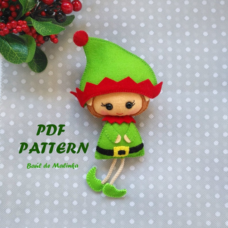 Christmas Ornament Pattern Felt Elf Doll Christmas PDF Pattern - Etsy ...