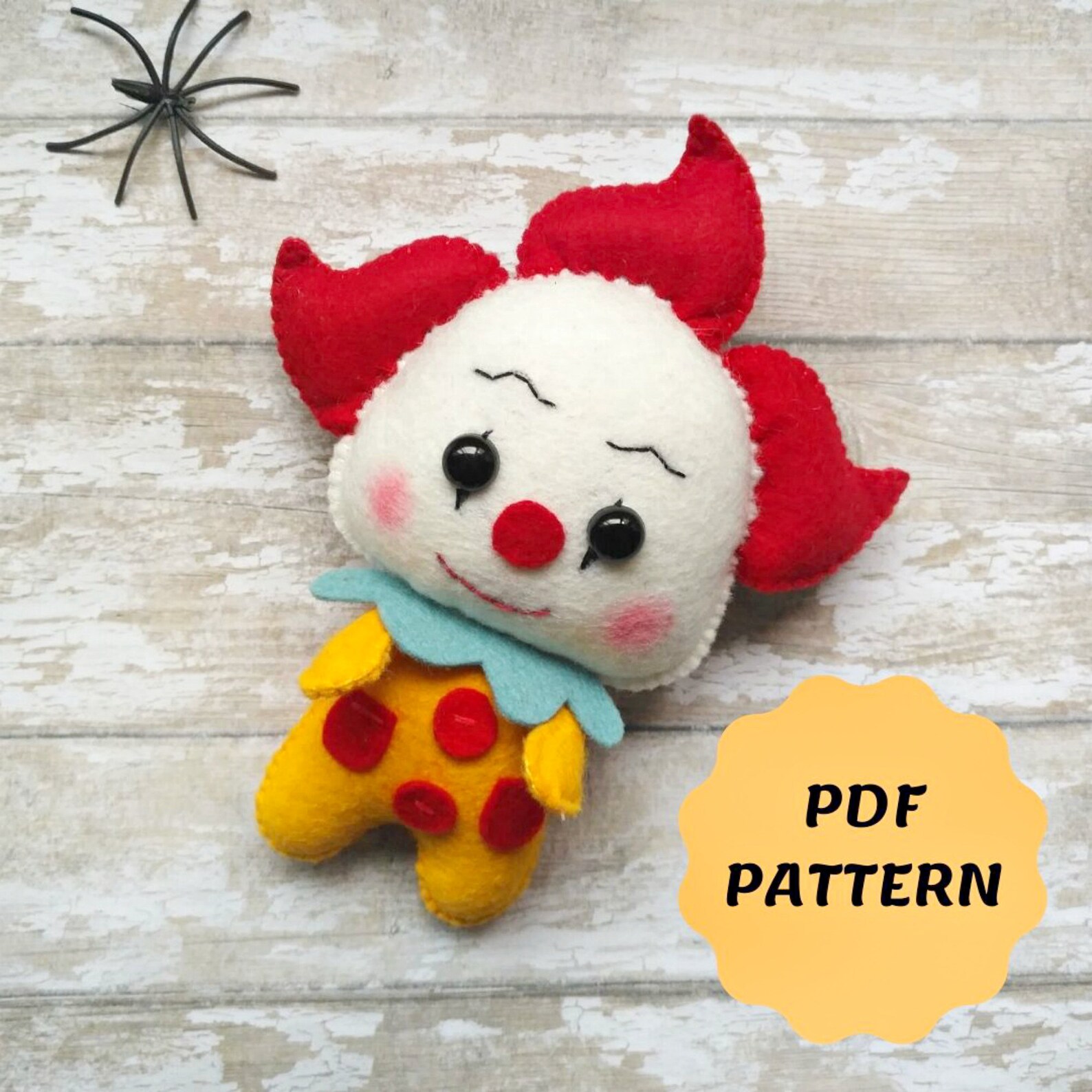 Halloween Felt Ornament Pennywise Clown Felt Pattern Felt - Etsy