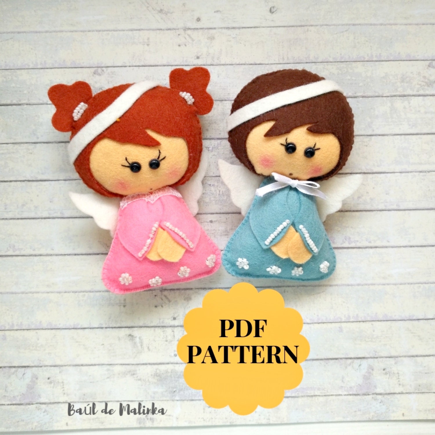 PDF Pattern Angels Felt Pattern Felt Ornament | Etsy