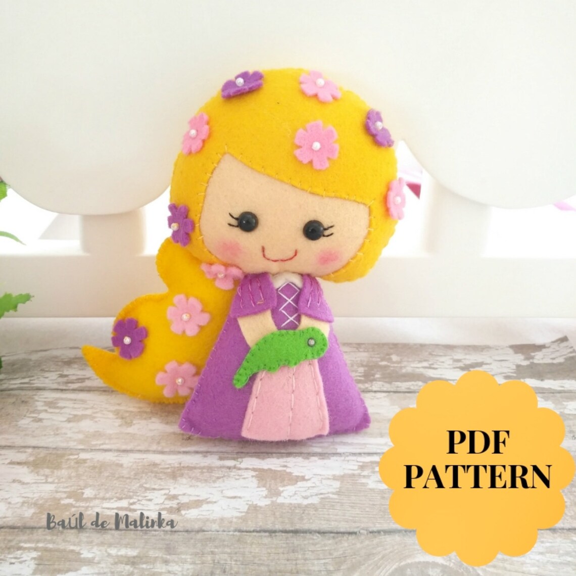 Princess Rapunzel Pattern Felt Princess Pattern PDF Doll | Etsy