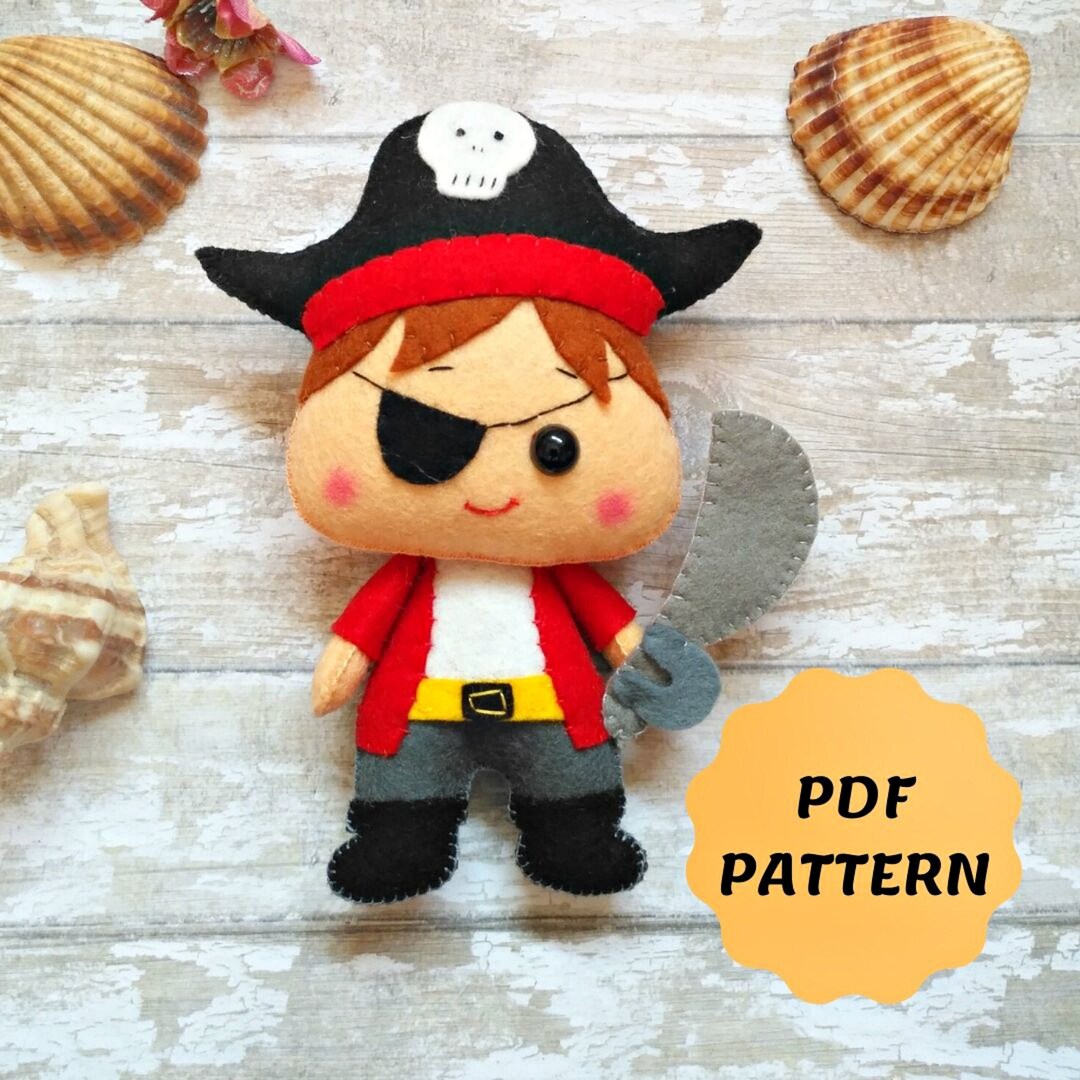 Felt Pirate Pattern Felt Pirate Ornament Felt Crib Mobile Baby Shower ...