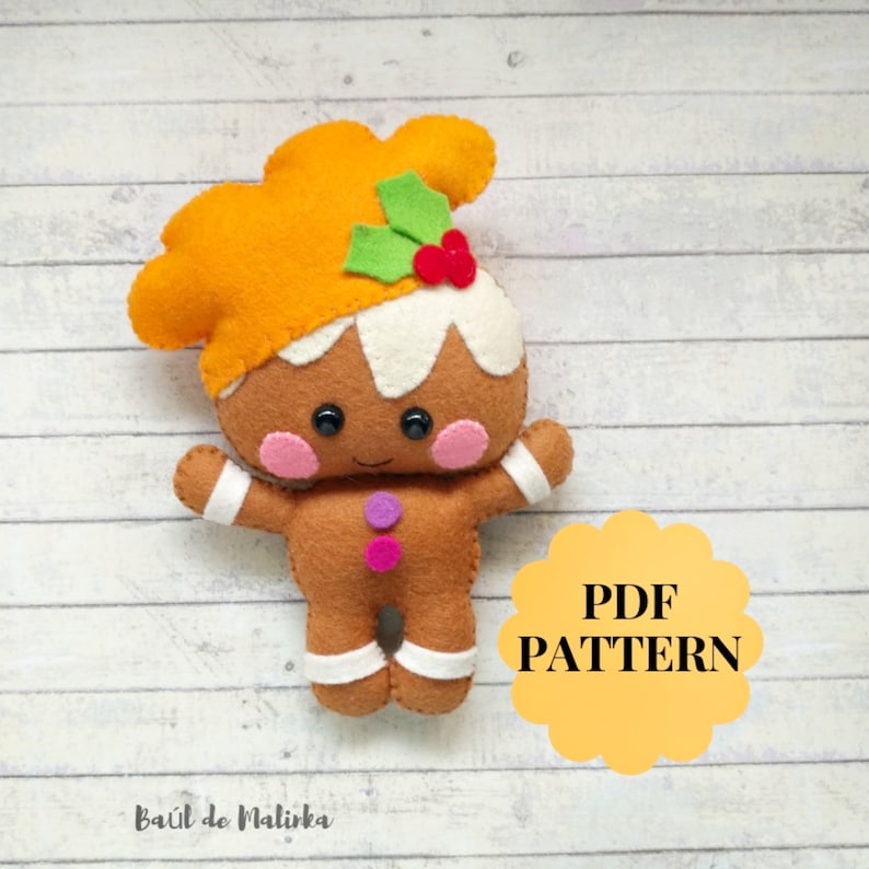 Felt Gingerbread Christmas Ornaments PDF Pattern Christmas - Etsy