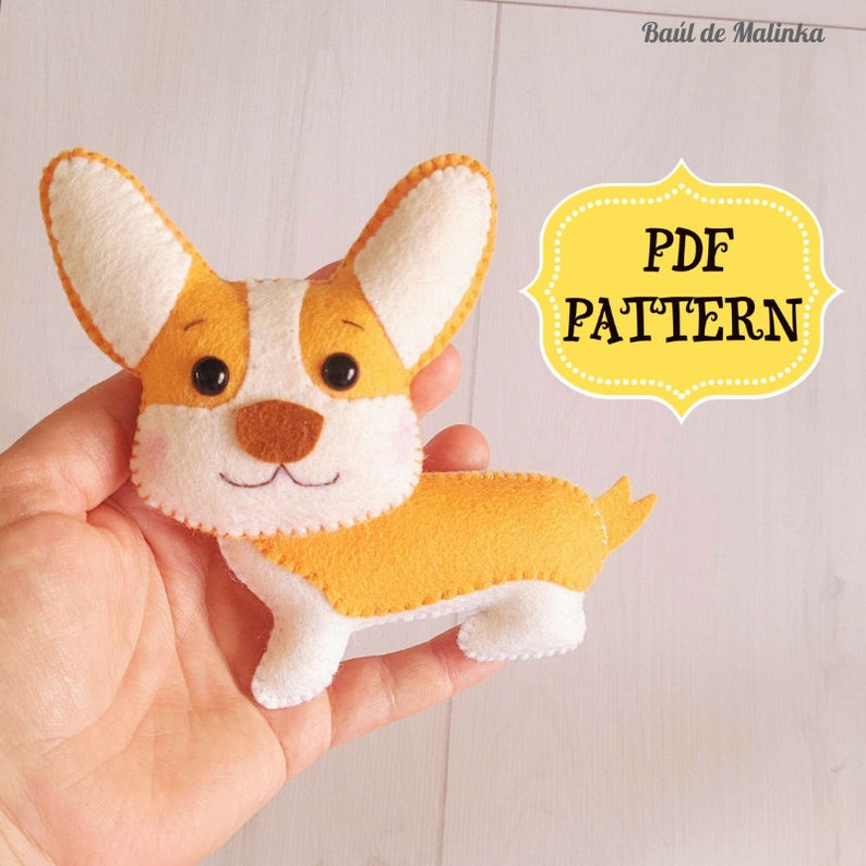 Felt Dog SVG Pattern Felt Corgi Pattern Easy Sewing PDF - Etsy
