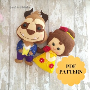 Beauty and the Beast Felt Pattern, Princess Belle Pattern, Felt ...