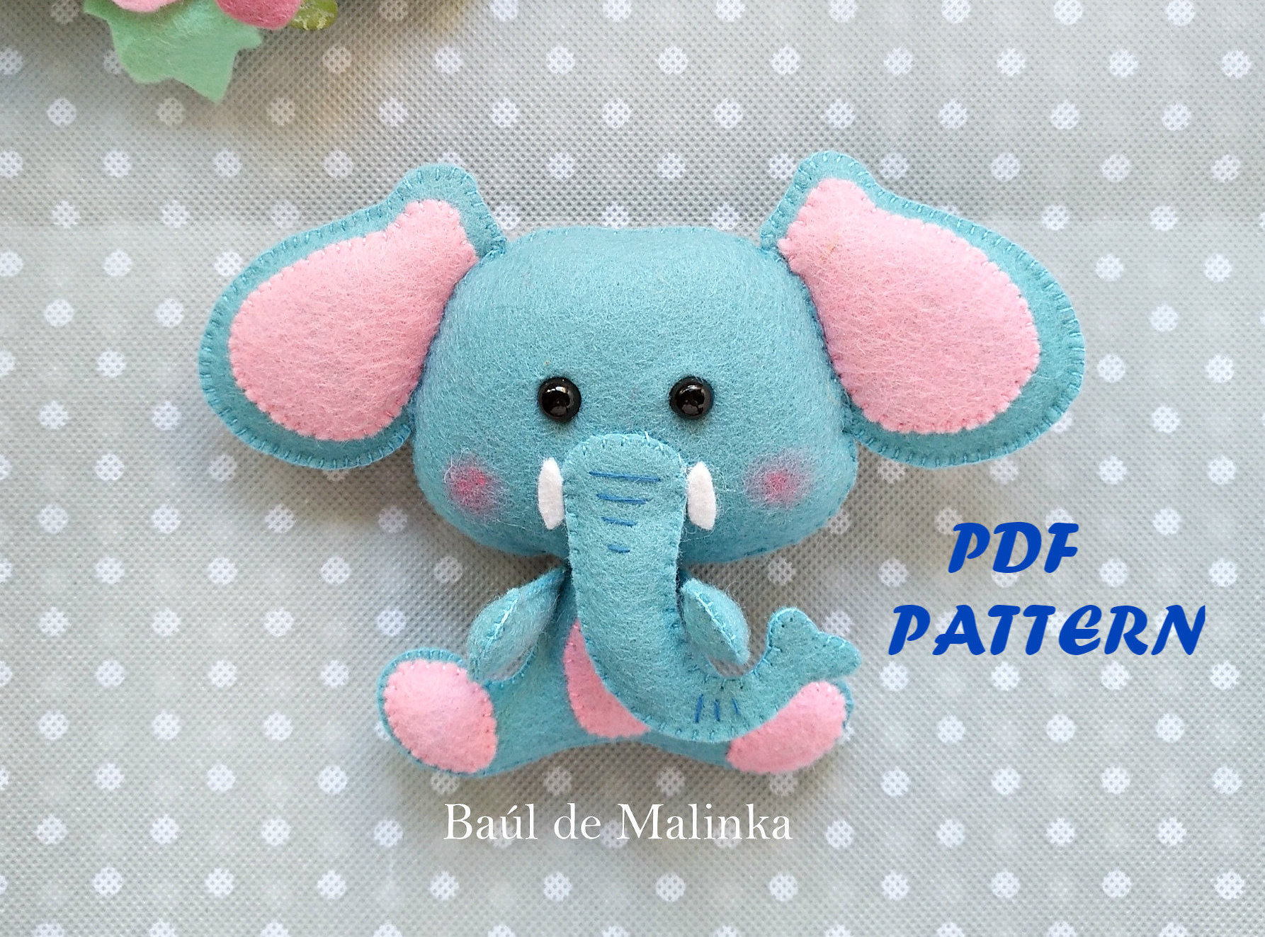 Felt Elephant Pattern PDF Tutorial Safari Animal Ornament - Etsy Canada
