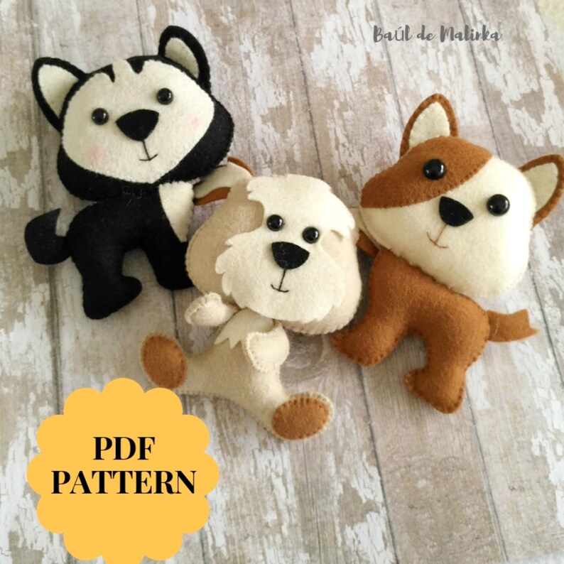 Dog Sewing Pattern Set of Three Dogs Pattern Animal Ornaments - Etsy Canada