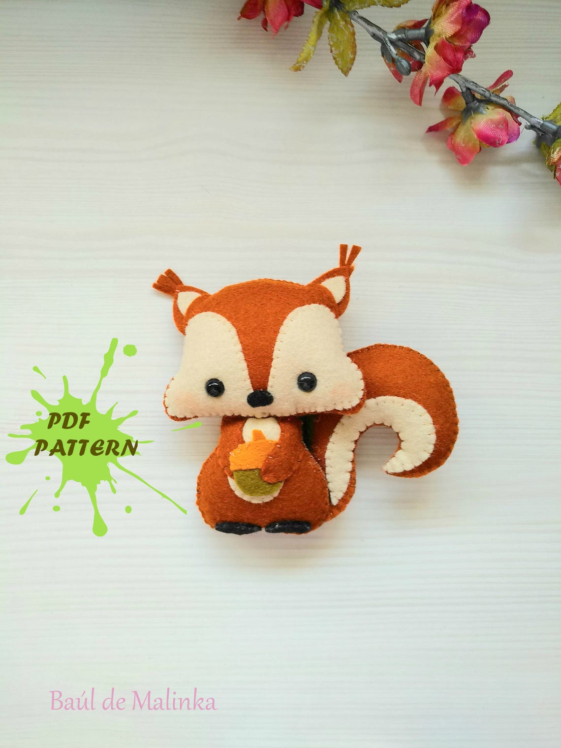 Felt Squirrel PDF Pattern SVG Woodland Animal Toy Squirrel - Etsy