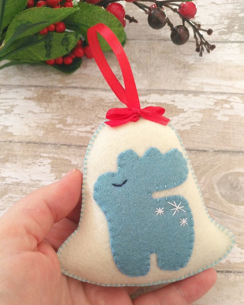 Set of 5 Christmas Bells Ornaments Felt Christmas Ornaments - Etsy