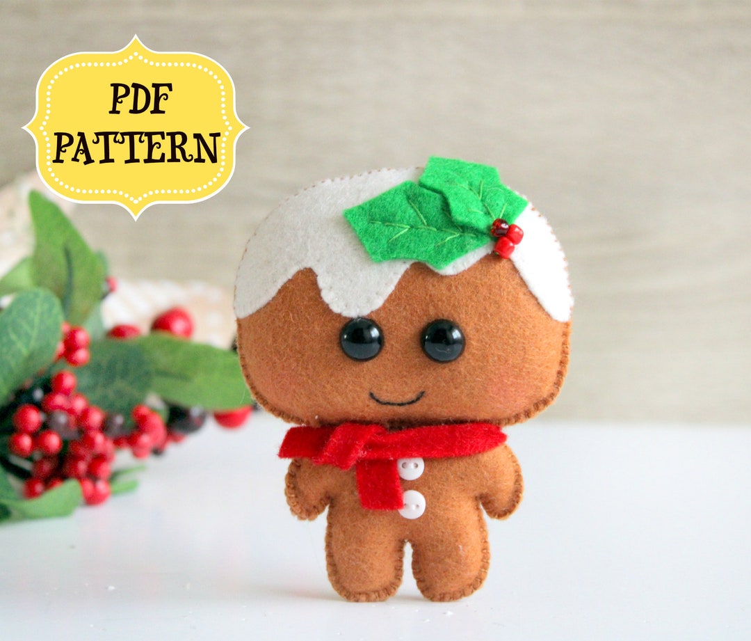 Felt Gingerbread Man Christmas Ornaments PDF Pattern Christmas ...