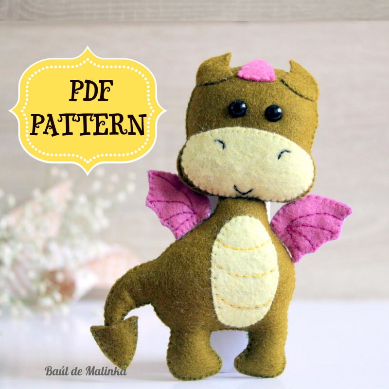 Felt Dinosaur Pattern PDF Tutorial Dinosaur Sewing Tutorial | Etsy