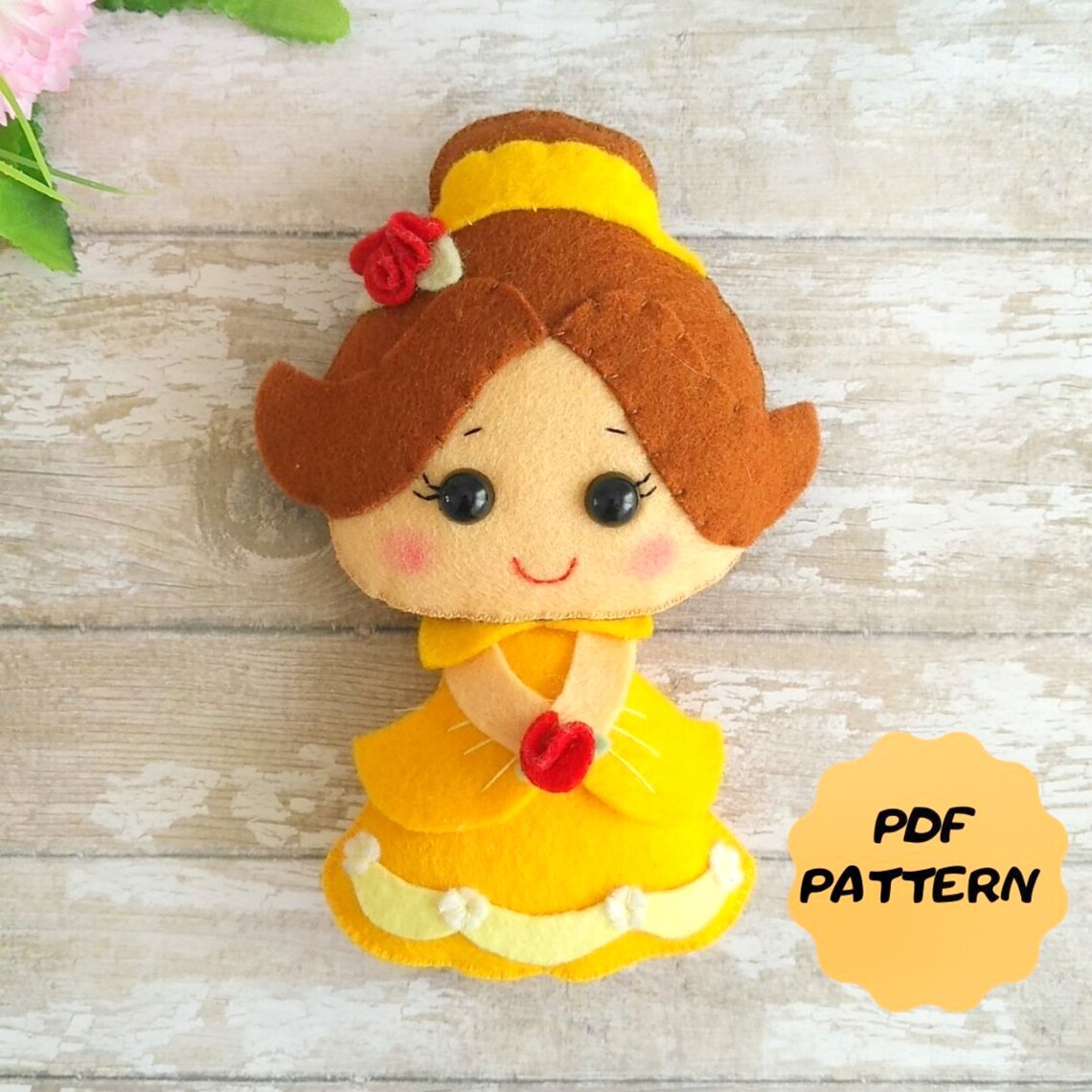 Beauty and the beast felt pattern Princess Belle pattern | Etsy