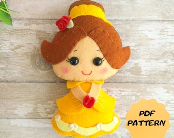 Beauty and the Beast Felt Pattern Princess Belle Pattern - Etsy