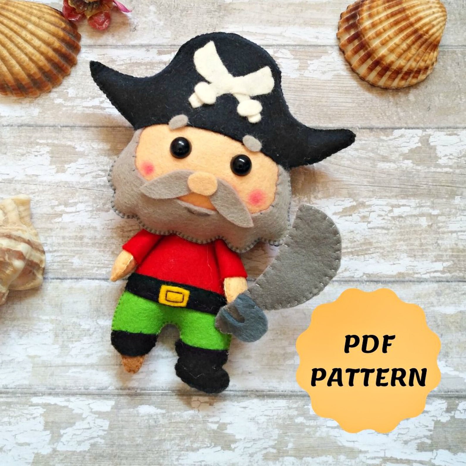 Felt Pirate Ornament Felt Pirate Pattern Baby Shower Gift Felt - Etsy