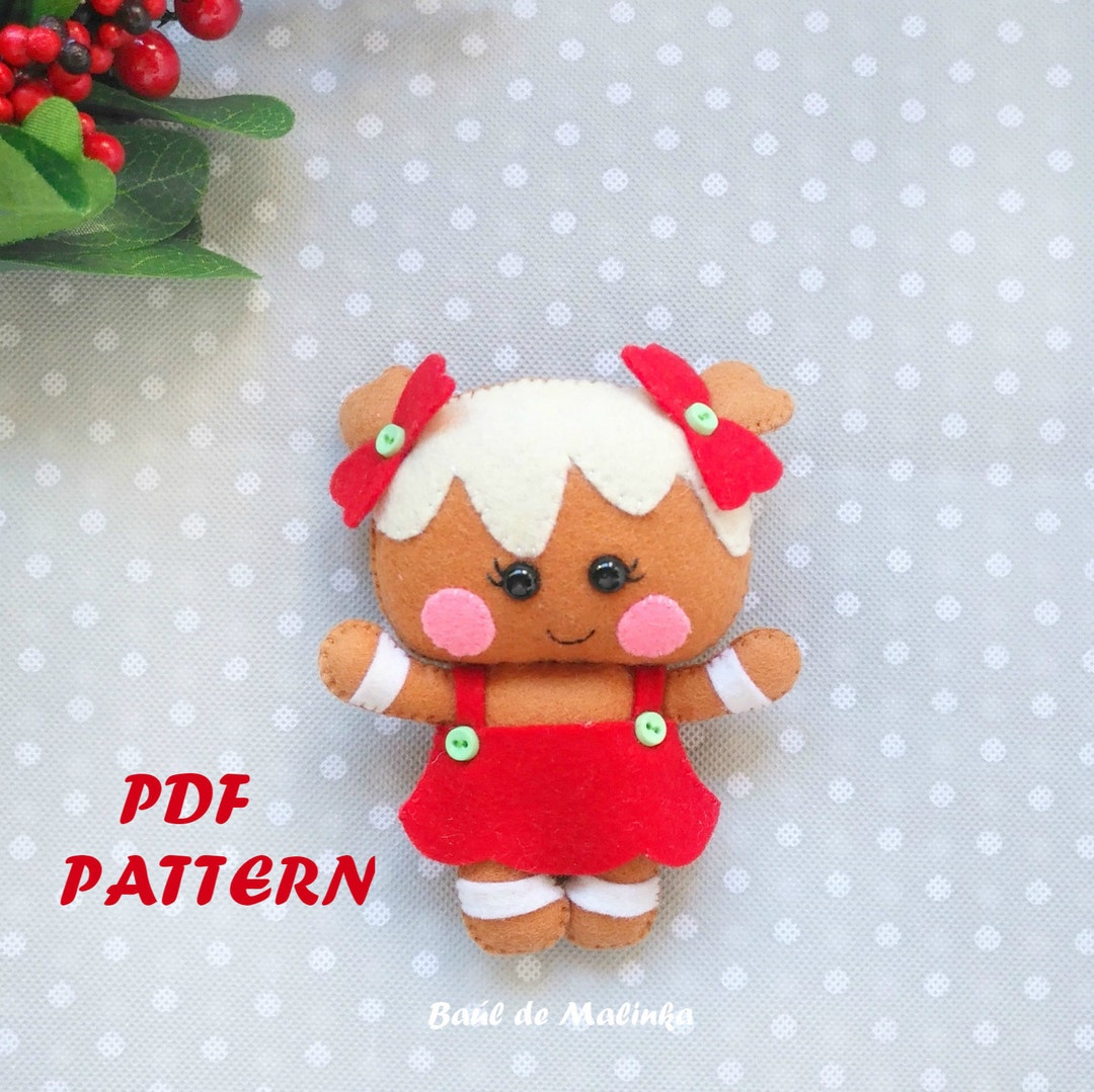 Felt Gingerbread Christmas Ornaments PDF Pattern Christmas Gingerbread ...