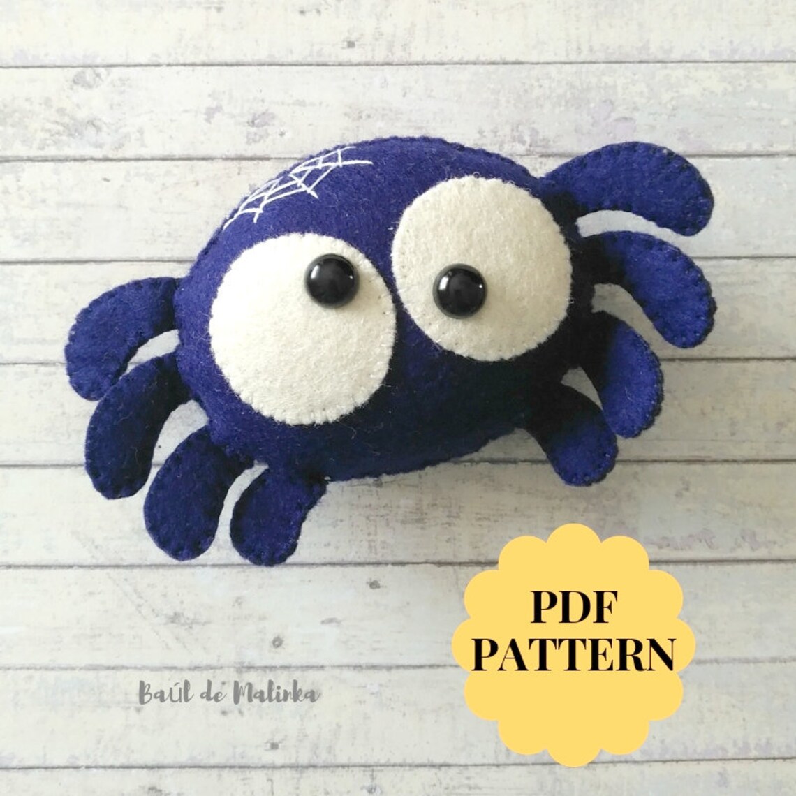 Felt Spider Halloween Ornament Pattern DIY Felt Ornament | Etsy