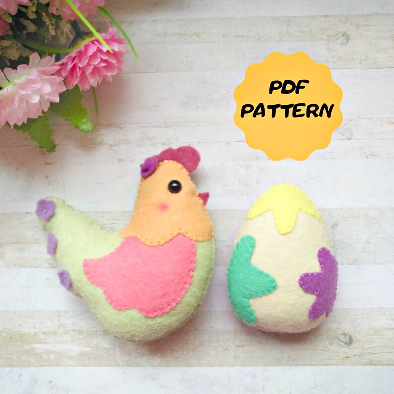 Cute Chick Pattern Felt Easter Pattern Tutorial Easter - Etsy