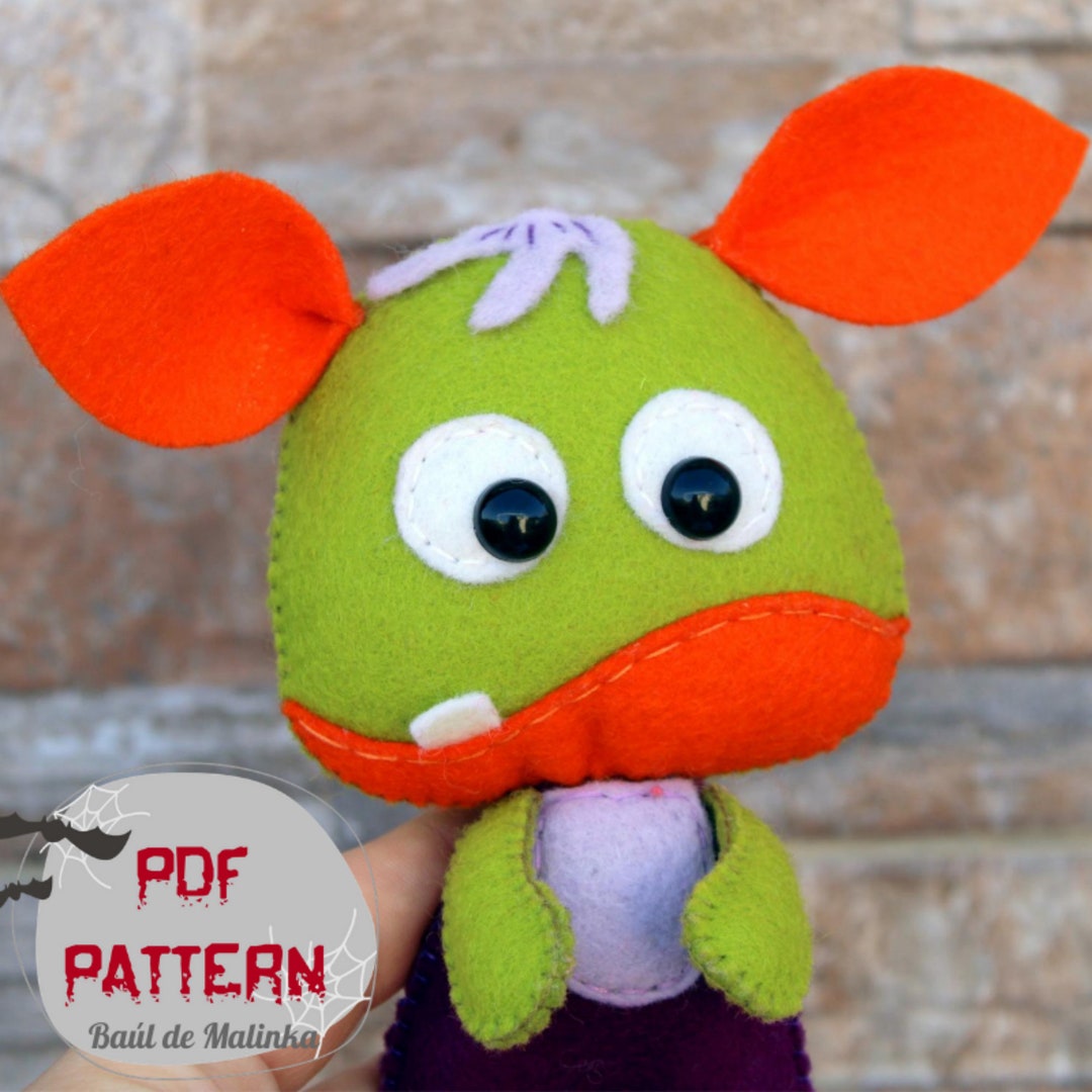 Monster Doll Pattern Felt Monster Ornament Halloween Pattern Creepy ...