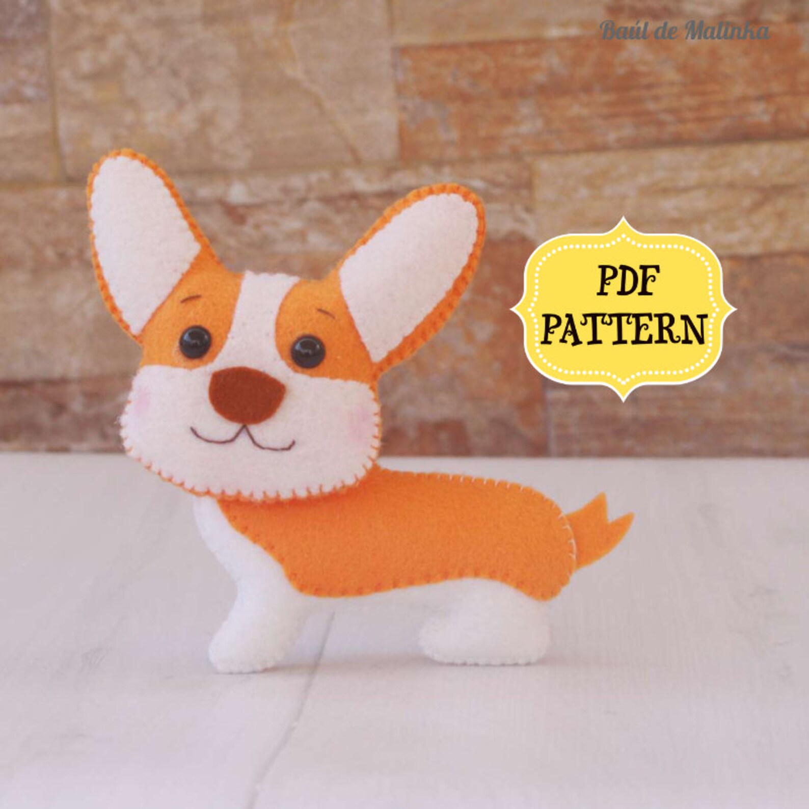 Felt Dog SVG Pattern Felt Corgi Pattern Easy Sewing PDF - Etsy