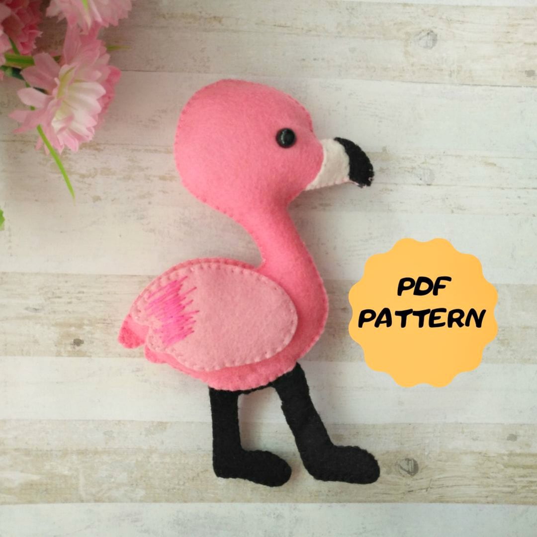 Felt Flamingo Pattern Flamingo Ornament PDF Pattern Easy Sewing Pattern ...