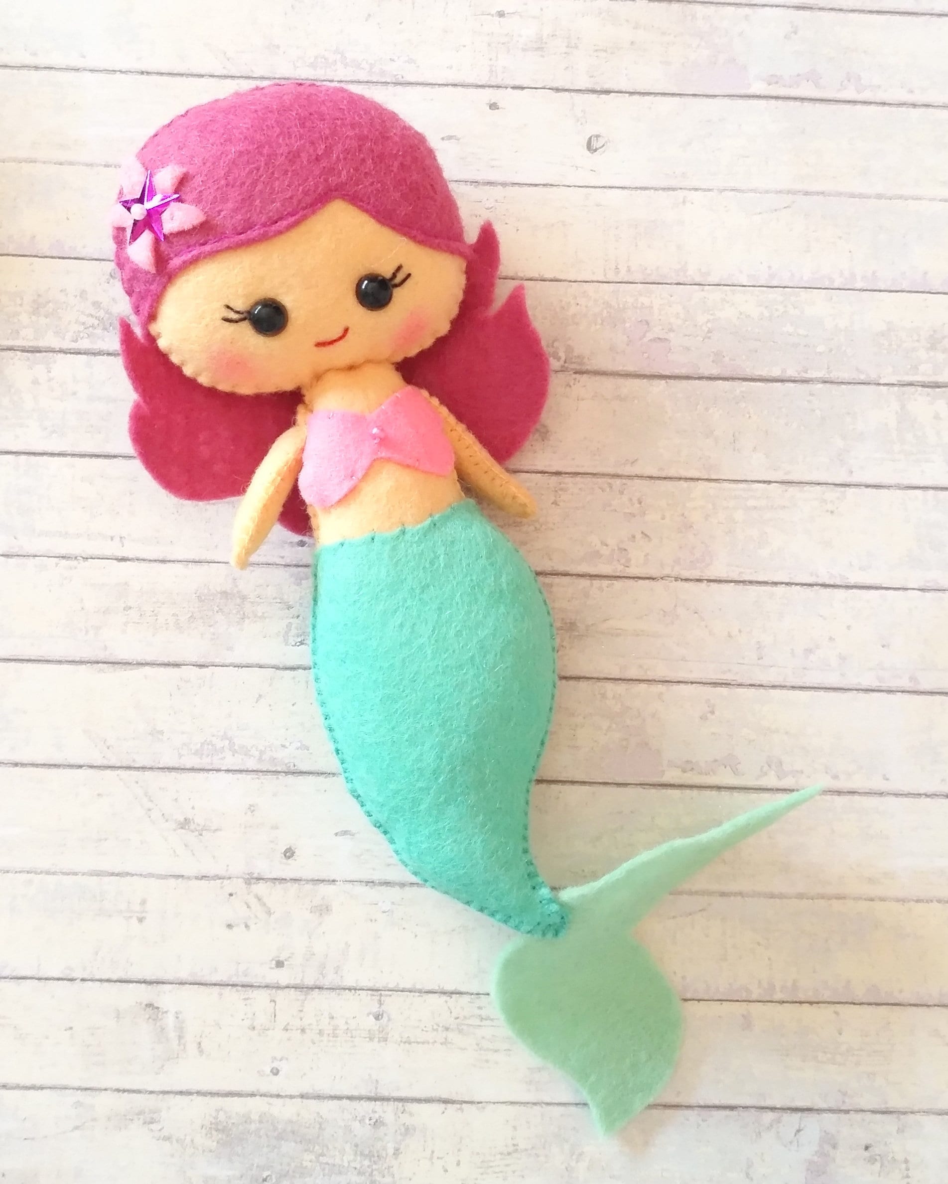 Felt Mermaid Pattern Felt Mermaid Doll Pocket Doll Felt - Etsy