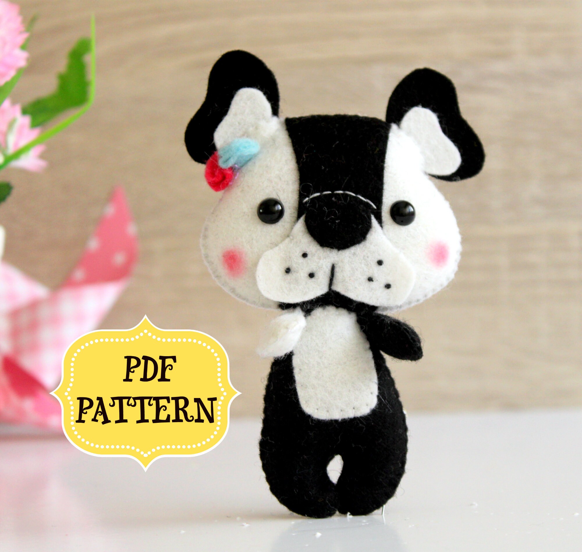 Felt dog pattern Dog sewing pattern For dog lovers Felt | Etsy