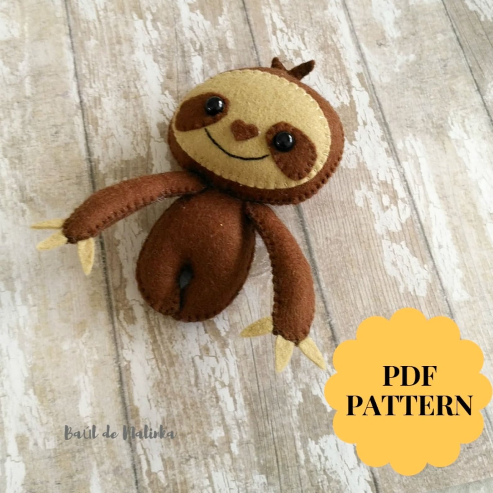 Sloth Felt Pattern PDF Tutorial Sloth Sewing Tutorial DIY Felt - Etsy UK