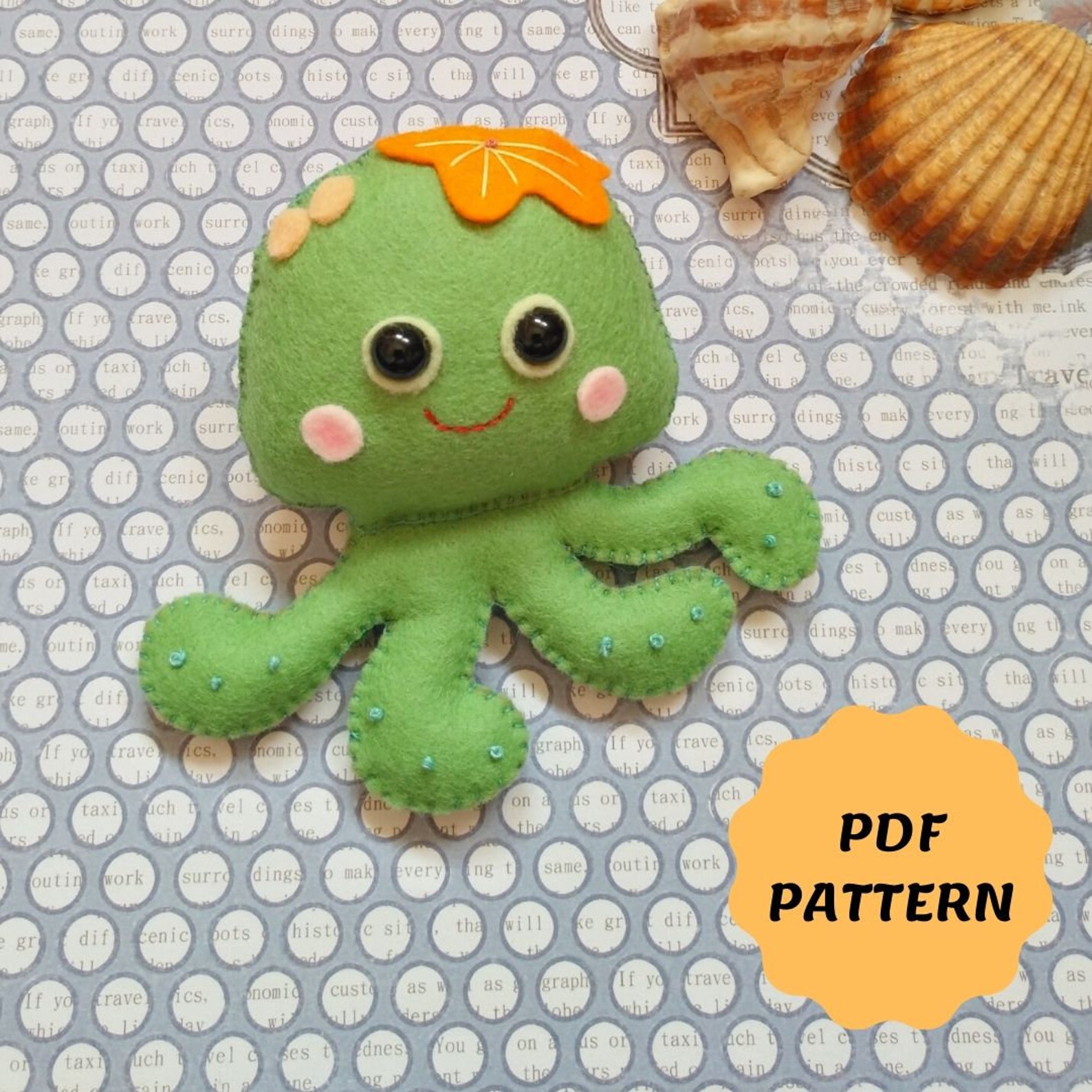 Felt Octopus Pattern Octopus PDF Tutorial Felt Baby Mobile | Etsy