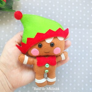 Felt Gingerbread Pattern Christmas Ornaments PDF Christmas Gingerbread ...