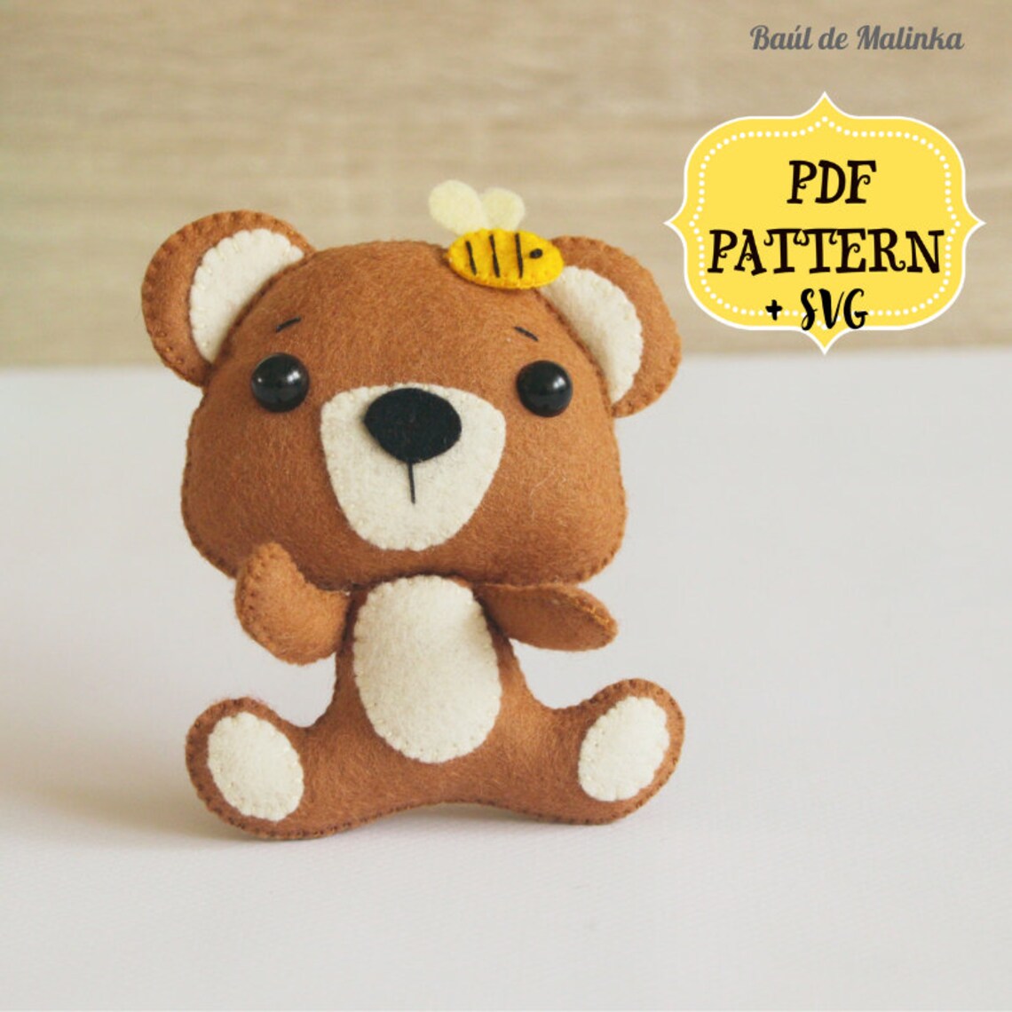 Felt Bear Pattern SVG Felt Bear Woodland Animal Ornament - Etsy