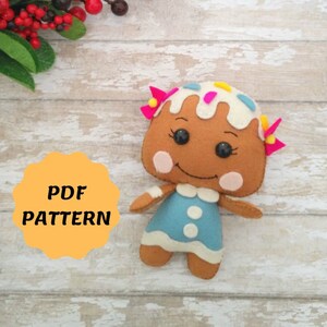 Felt Gingerbread Girl Pattern Felt Christmas Ornaments Gingerbread Girl ...