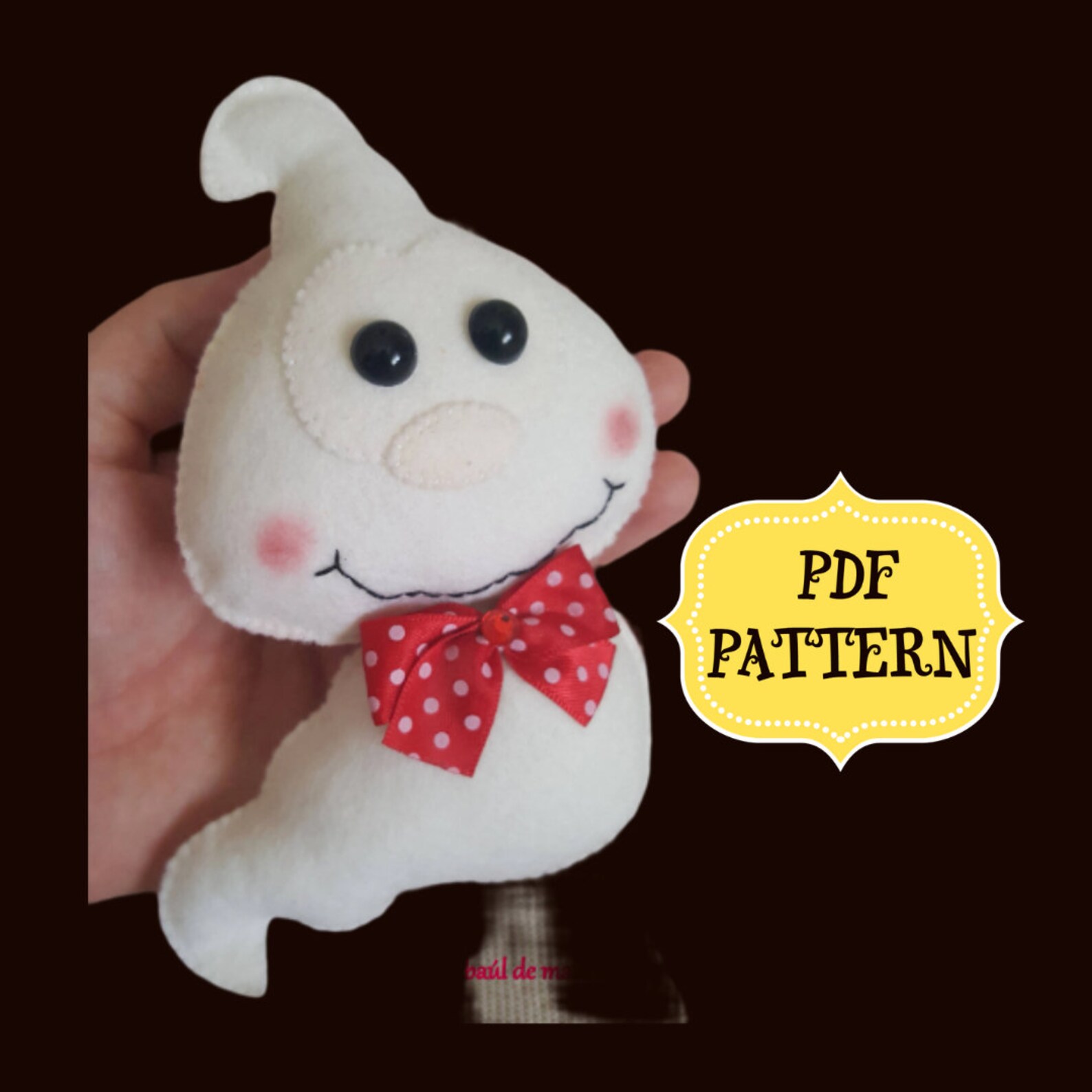 Felt Ghost Ornament PDF Pattern, Easy Sewing, Halloween Decoration (SVG ...