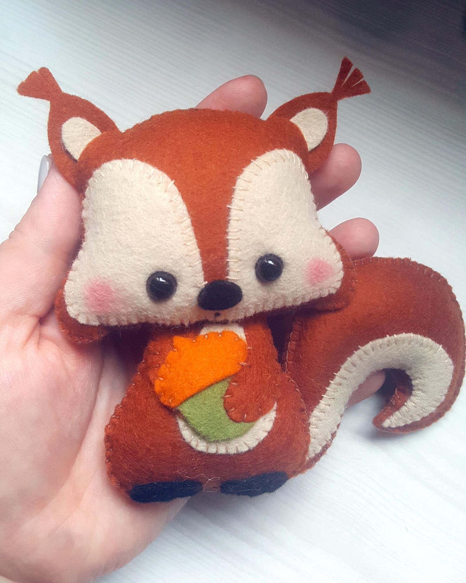Felt Squirrel PDF Pattern SVG Woodland Animal Toy Squirrel - Etsy
