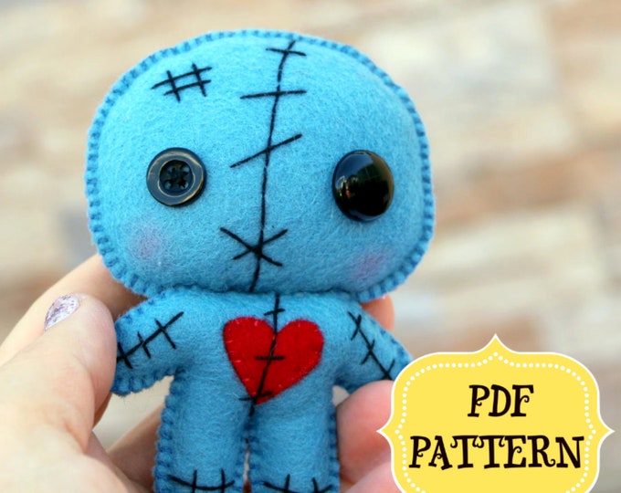 Cute Voodoo Doll Pattern Halloween Pattern Voodoo Doll Felt Cute ...