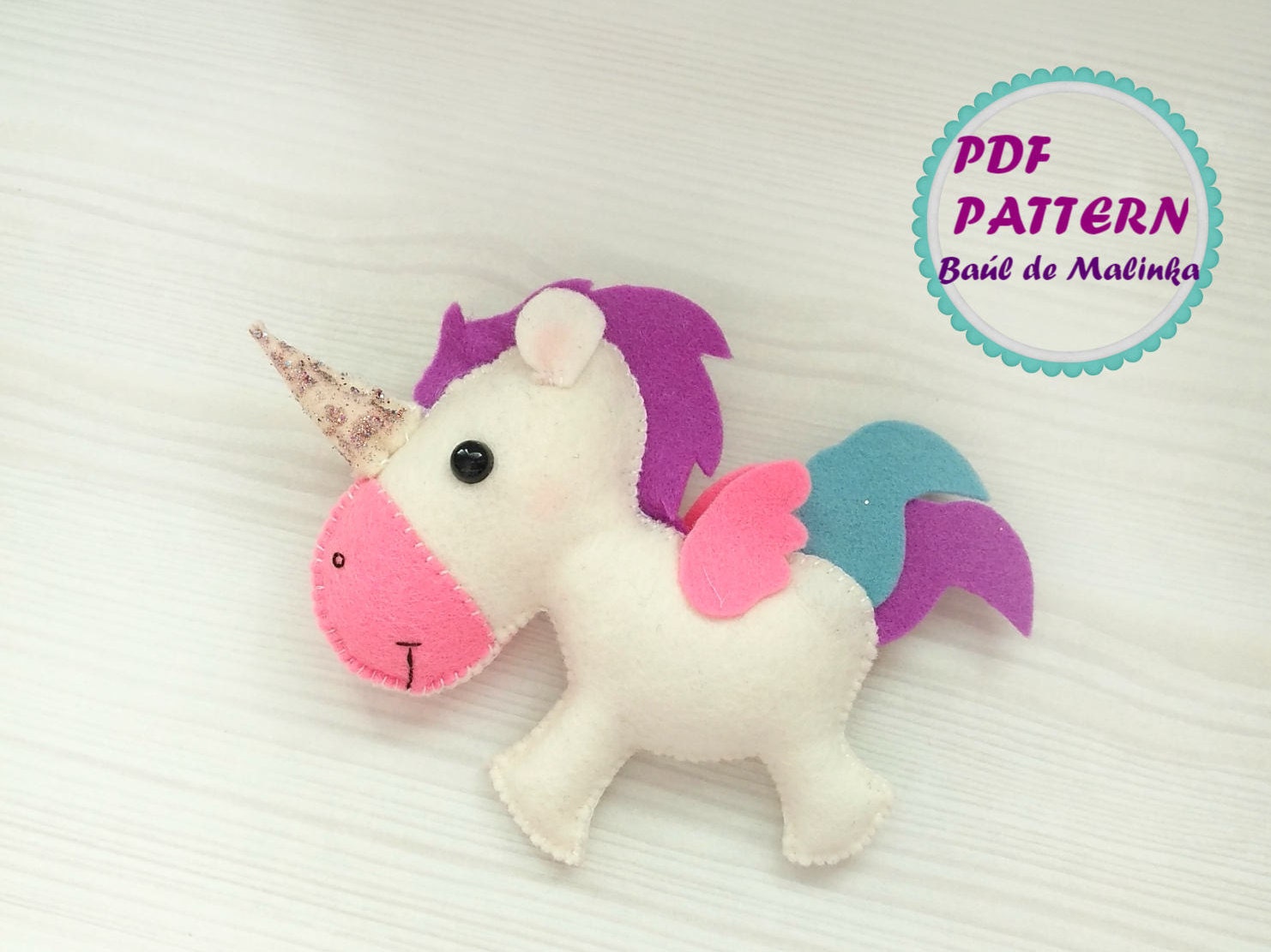 Unicorn Pattern PDF Tutorial Felt Unicorn Horn Sewing Tutorial | Etsy
