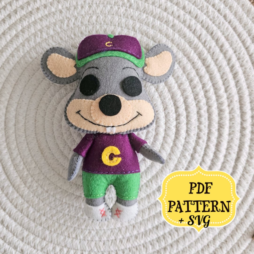 Felt Chuck E Cheese Pattern, SVG Felt Mouse, Stitch Animal Ornament ...