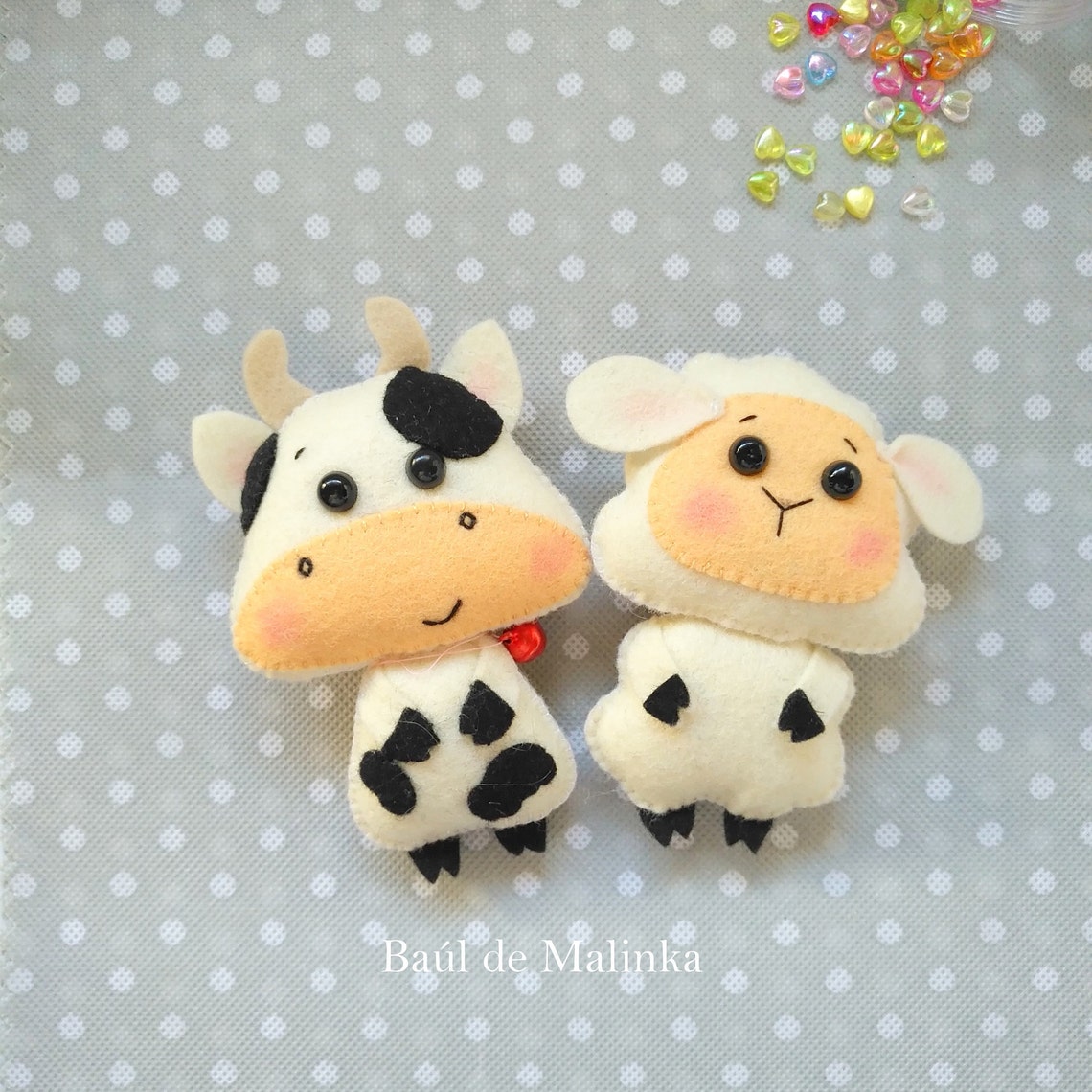 Pdf Pattern Felt Farm Animal Set of 4 Animals Tutorial DIY - Etsy