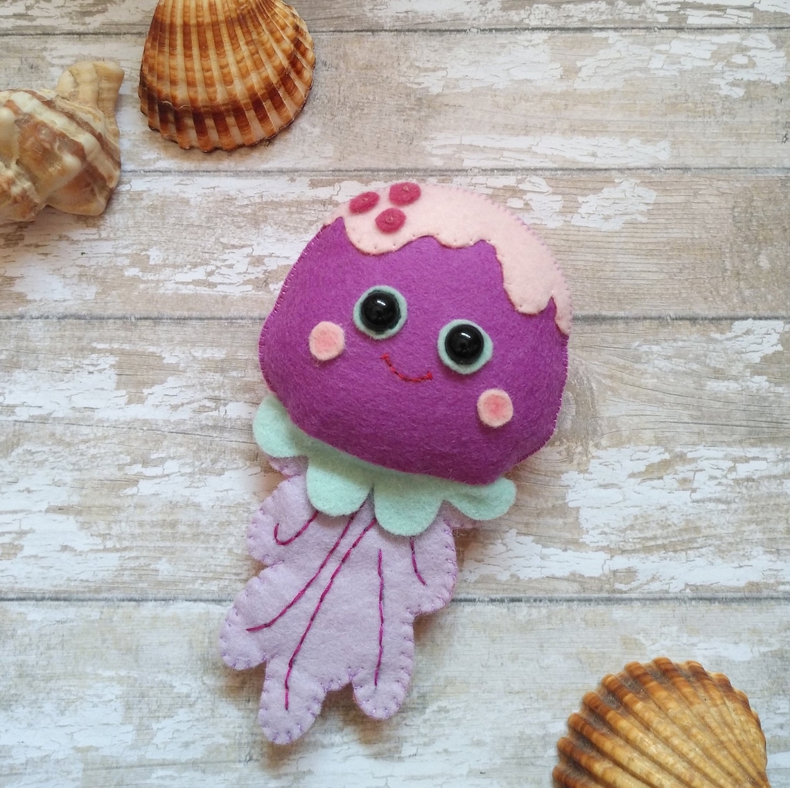 Felt jellyfish pattern Felt sea animals pattern Sea creatures | Etsy