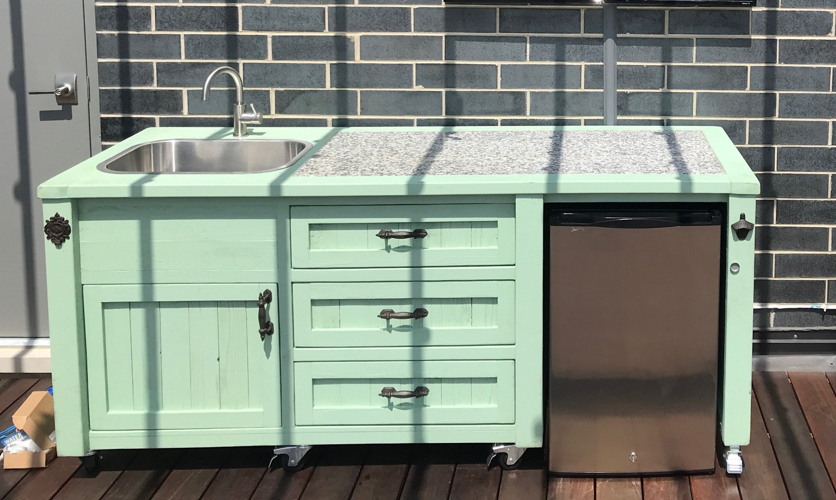 Outdoor Mini Fridge Bar or Outdoor Beverage Cart - Etsy