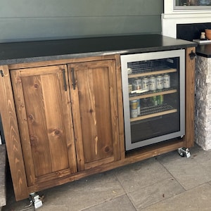 Outdoor Beverage Bar With Mini-fridge: Weatherproof Patio Cabinet - Etsy