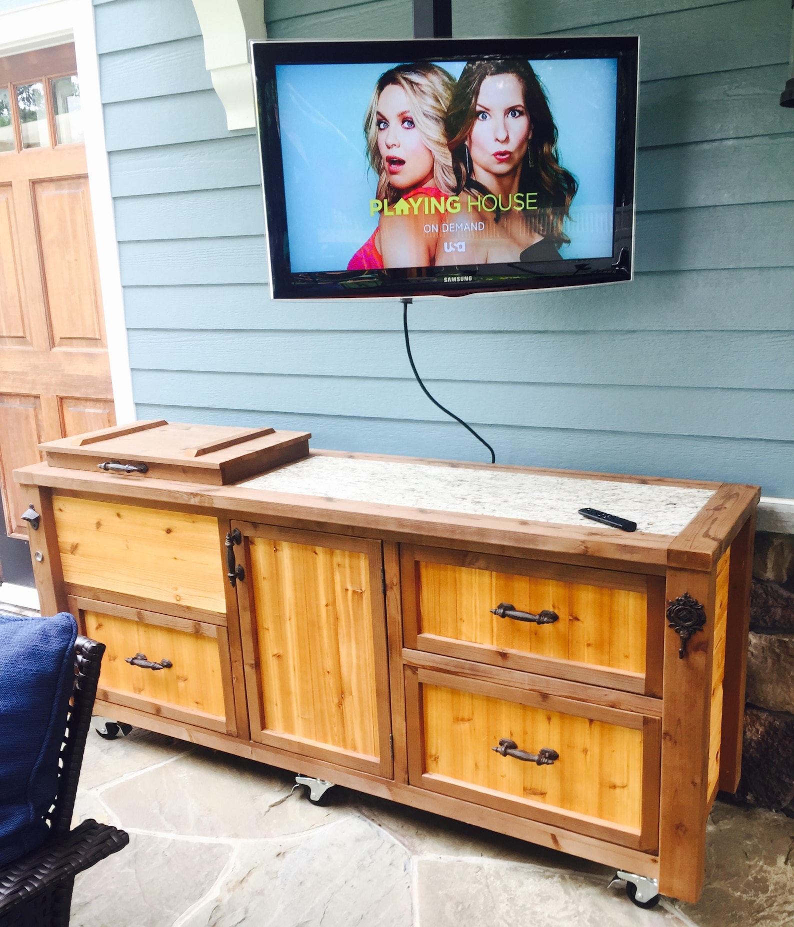 Custom Outdoor Cabinet Rustic Cooler Bar Cart Grilling Prep | Etsy
