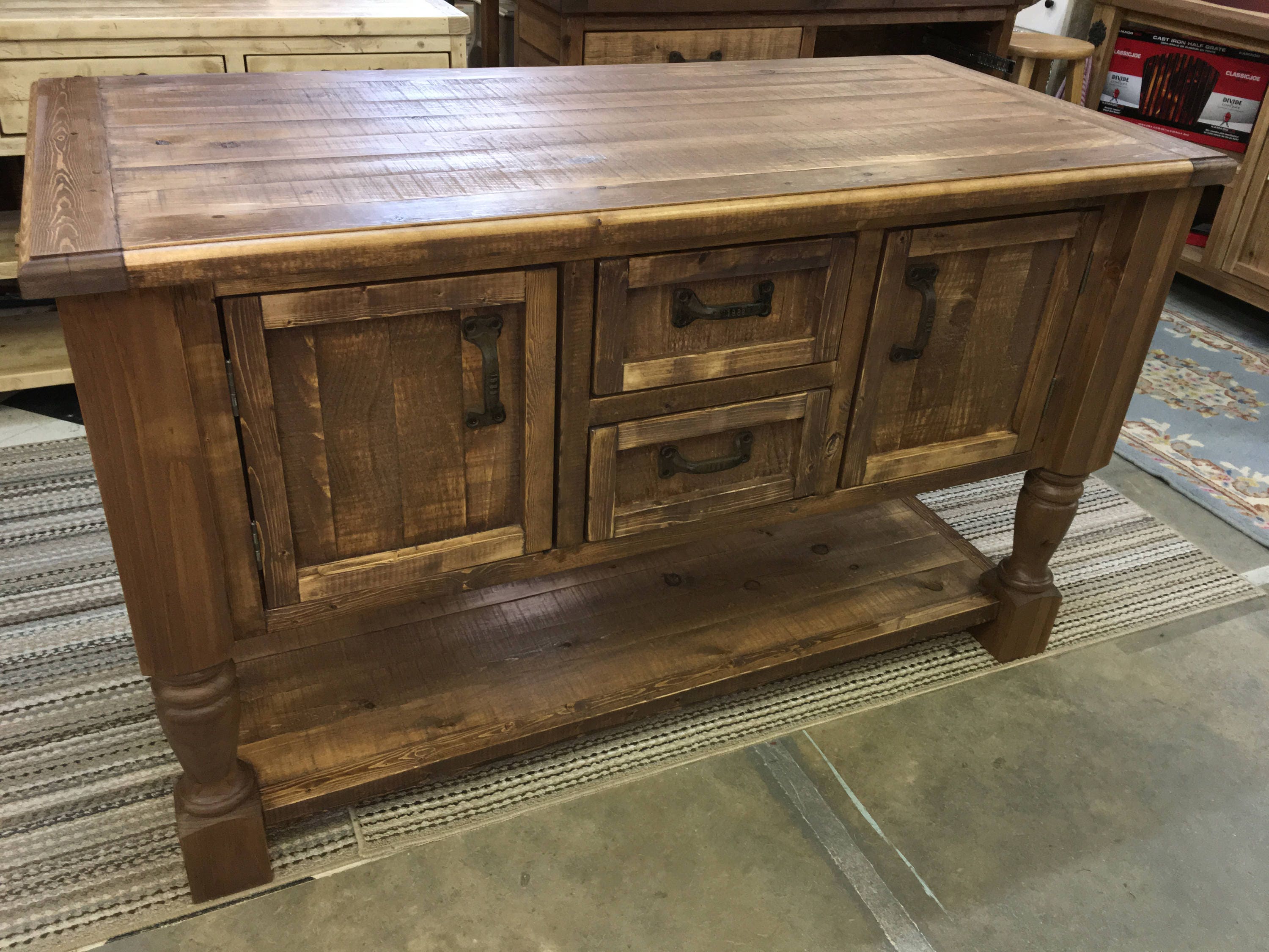 Rustic Kitchen Island: Turned Leg Buffet Sideboard - Etsy