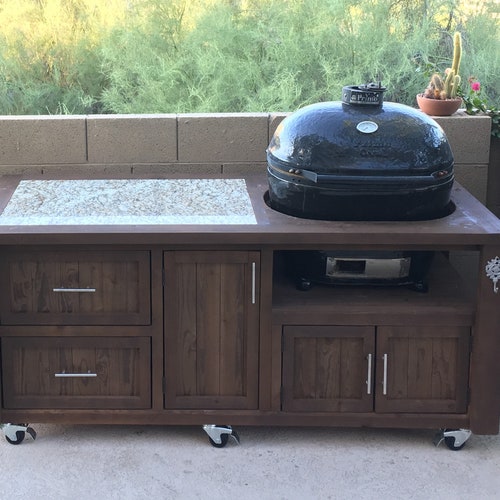 Custom Grill Table for Big Green Egg Kamado Joe / Grill Cart | Etsy