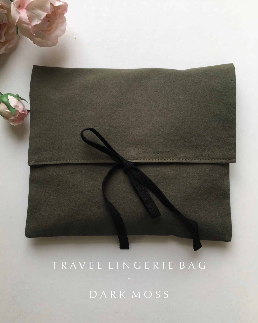 Travel Lingerie Bag Moss Green by Klc London Sage Underwear Case ...