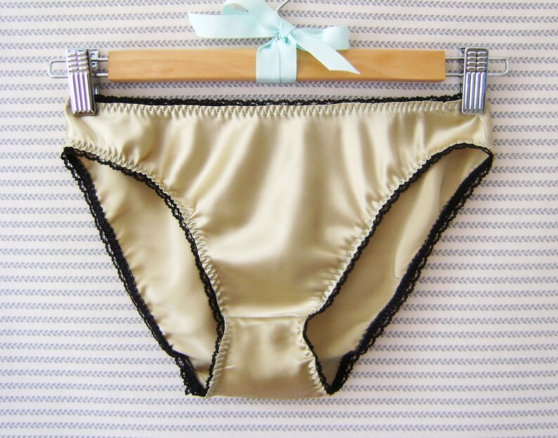 Gold Silk Satin Panties Hipster Silky Knicker Womens Pantie Etsy