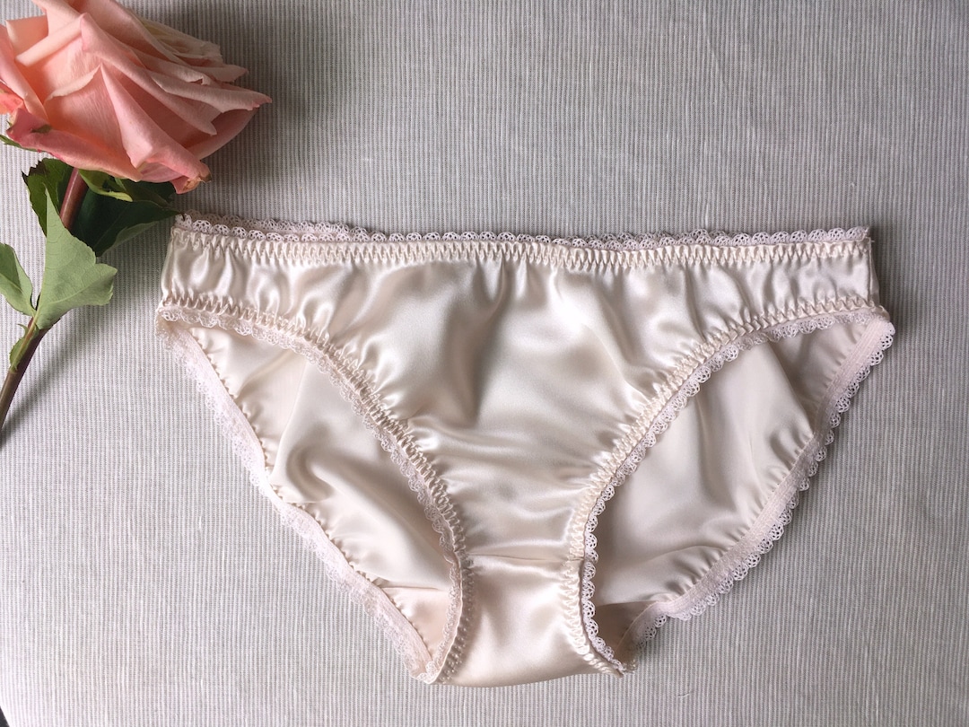 Blush Pink Silk Panties Satin Silky Knicker Hipster Briefs Etsy De