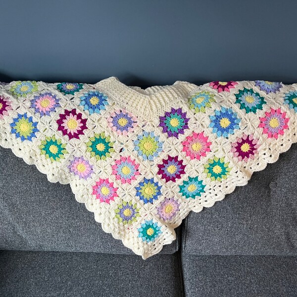Granny Square Poncho - Etsy UK