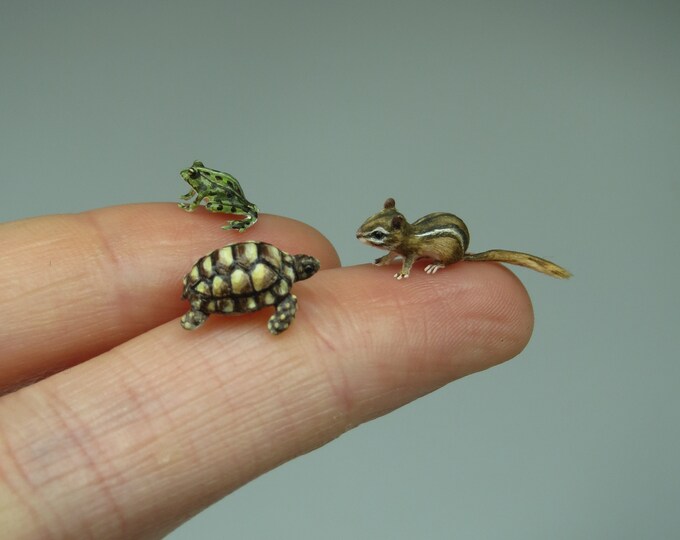 Miniature Chipmunk Frog and Turtle - Etsy